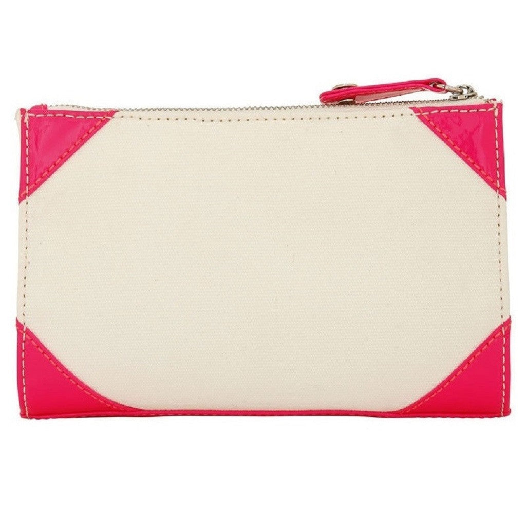 Izak Zenou Neon Pink Canvas Cosmetic Bag - Bijoux Closet